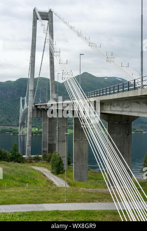 Suspension Bridge Gjemnessundbrua Stock Photo - Alamy
