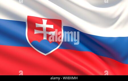 Flag of Slovakia. Waved highly detailed fabric texture Stock Photo - Alamy
