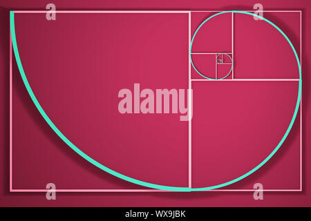 Fibonacci spiral diagram with numbers Stock Photo - Alamy