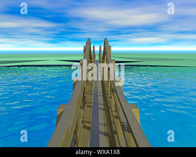 Stilt bridge over a body of water Stock Photo - Alamy