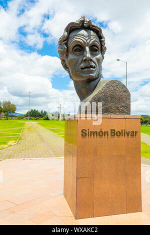Urban landscape of the Simon Bolivar Square located a few meters from ...