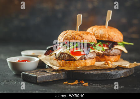 Two homemade burger Stock Photo - Alamy