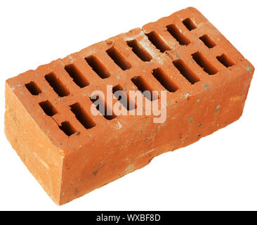 The big red old block on a white background Stock Photo - Alamy