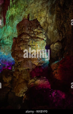 Tskaltubo, Georgia. Illuminated walls of Tskaltubo Cave also called ...