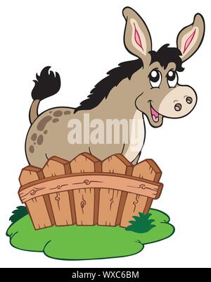 Cartoon illustration of donkeys farm animals comic characters set Stock ...