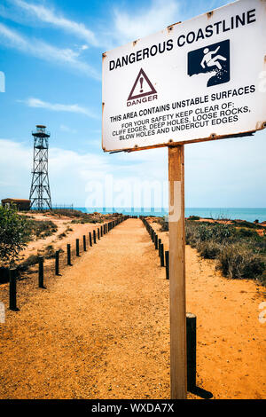 An image of the nice scenery of Broome Australia with warning sign ...