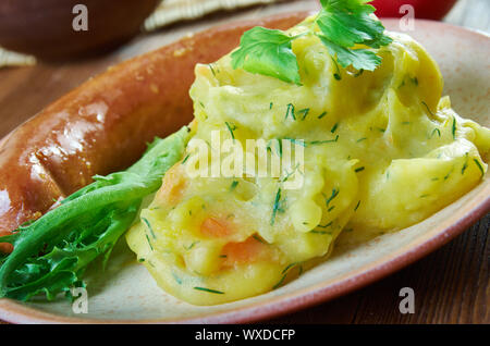 Stoemp potato with sausage Belgium Food Stock Photo - Alamy