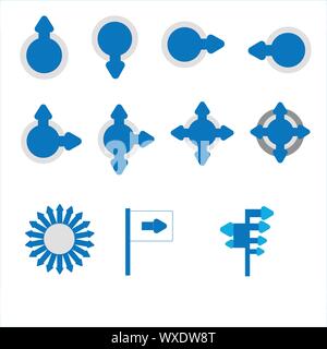 Set of round blue road signs on white Stock Vector Image & Art - Alamy