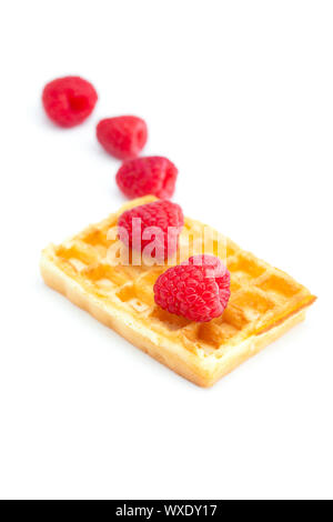 wafers and raspberry isolated on white Stock Photo - Alamy