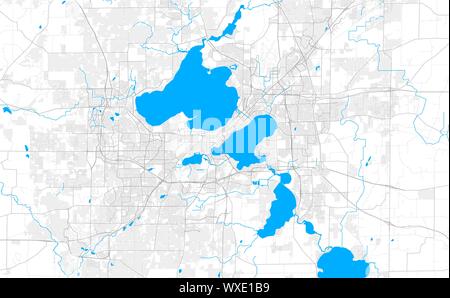 Urban vector city map of Madison, USA. Wisconsin state capital Stock ...