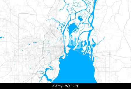 Simple map of Mobile, Alabama, USA. Black and white version for ...