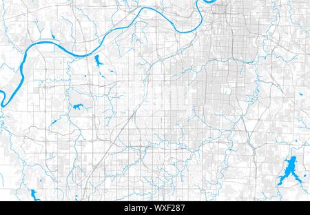 Simple map of Overland Park, Kansas, USA. Black and white version for ...