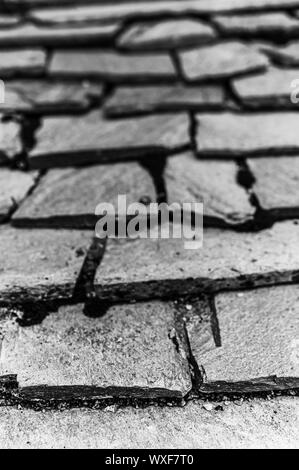 Pattern of rectangular stony pathway slabs on the street Stock Photo ...