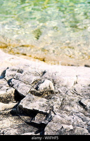 Rock patterns at shore of Georgian Bay Stock Photo - Alamy