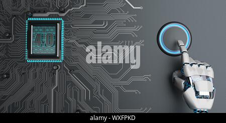 Humanoid Robot Microchip AI Stock Photo - Alamy