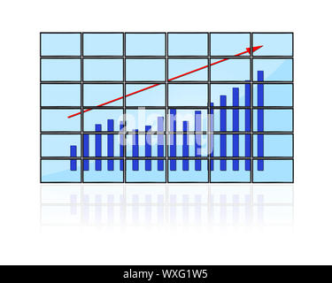 flat panels with growth chart Stock Photo - Alamy