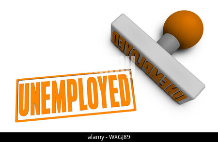 Unemployed Stamp or Chop on Paper Concept in 3d Stock Photo - Alamy