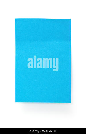 Blue paper sticky stickers, on white background Stock Photo - Alamy