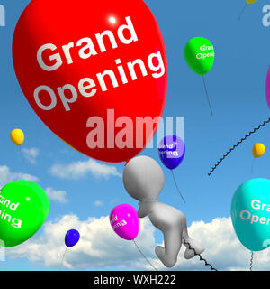 Grand Opening Balloons Shows New Store Launch Stock Photo - Alamy