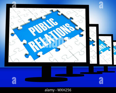 Public Relations On Monitors Shows News Stock Photo - Alamy