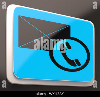 Envelope Phone Sign Showing Customer Service Stock Photo - Alamy