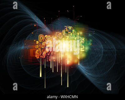 Background design of numeric elements and fractal burst on the subject ...