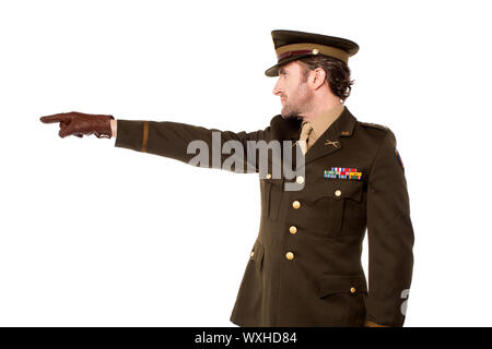 Handsome young soldier wearing uniform suffering from stress post-war ...