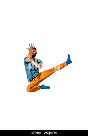 Amazing dancer is doing breakdance on a white background Stock Photo ...