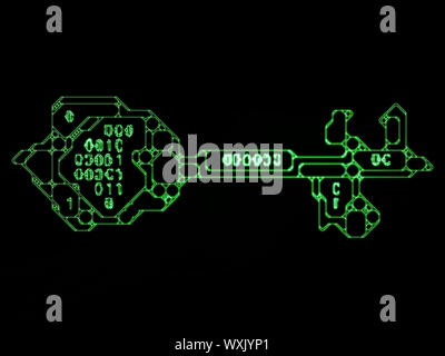 Encryption Key series. Arrangement of stylized key and number symbols ...