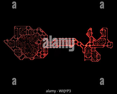 Encryption Key series. Arrangement of stylized key and number symbols ...