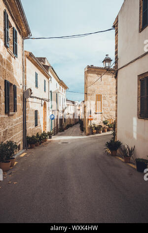 lone street at majorca in warm colors Stock Photo - Alamy
