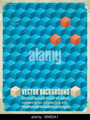 Aged card with cubes pattern Stock Vector Image & Art - Alamy