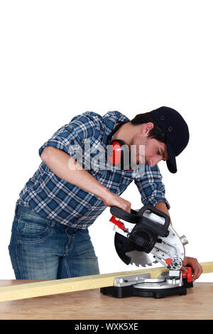 using drop saw Stock Photo - Alamy