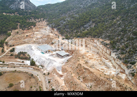 Ledges of marble quarry aerial view Stock Photo - Alamy