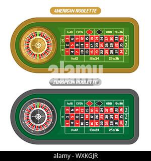 Vector image of Roulette Table: american roulette with double zero, top ...