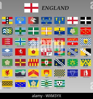 all Flags of regions of United Kingdom. Vector illustraion Stock Vector ...