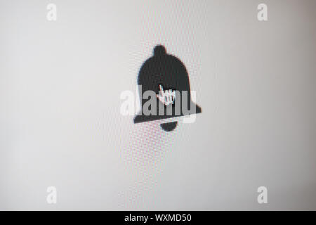 Close up Gray bell button on a white background Stock Photo - Alamy