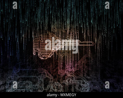 Encryption Key series. Artistic background made of stylized key and ...