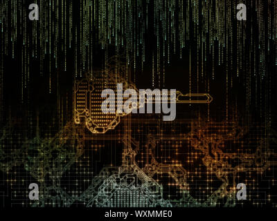 Encryption Key series. Interplay of stylized key and number symbols on ...