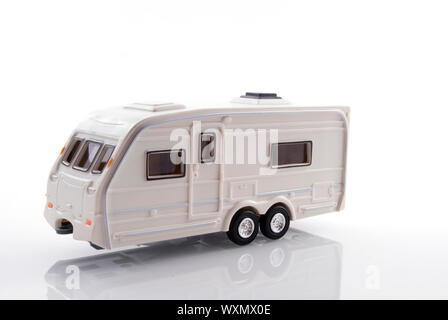 Caravan for overnight on a camping with the whole family Stock Photo ...