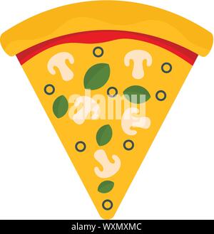 Pizza slice icon. Drop shadow silhouette symbol. Italian pizza. Vector ...
