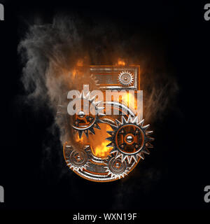 burning figure with gears Stock Photo - Alamy