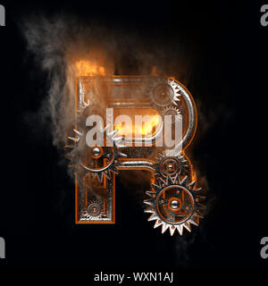 burning figure with gears Stock Photo - Alamy