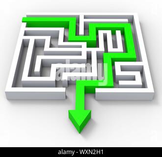 Exit Maze Showing Puzzle Way Out Strategy Stock Photo - Alamy