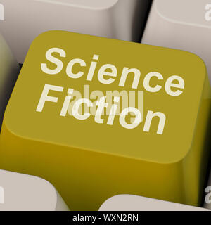 Science Fiction Key Showing Sci Fi Books And Movies Stock Photo - Alamy