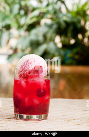 Raspberry Ice Cream Float Stock Photo - Alamy
