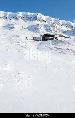 Coal mine Gruve 2b. Longyearbyen, the capital of Svalbard on the island ...