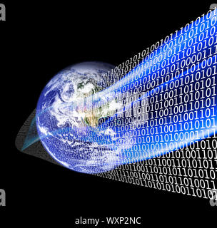 A globe with binary code wrapping it Stock Photo - Alamy