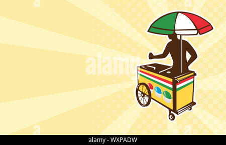 Italian ice push cart vending vendor Stock Photo - Alamy