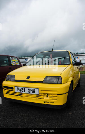 Yellow Fiat Cinquecento Hawaii like Simon's in The Inbetweeners Stock ...